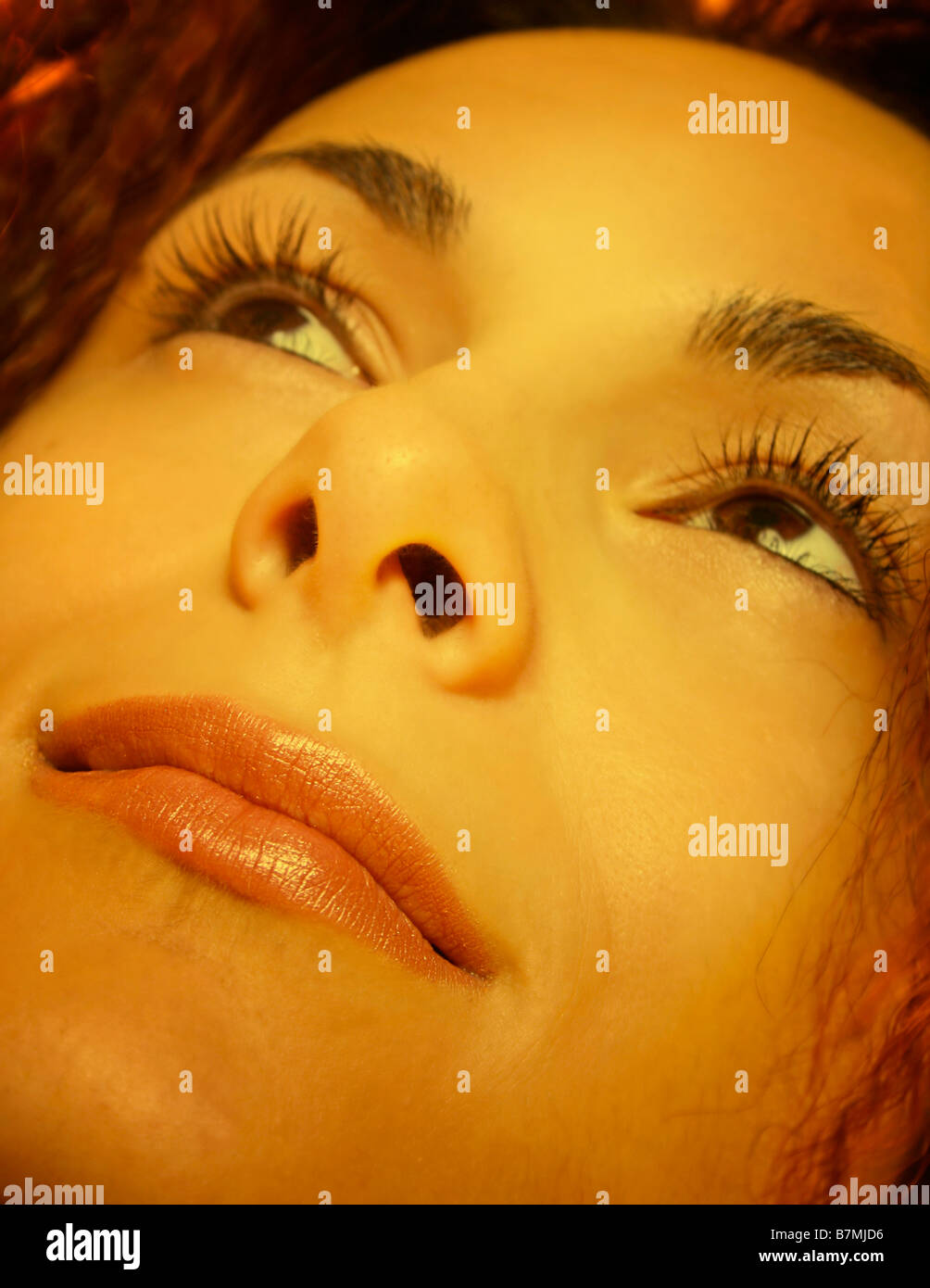 Macro image of a beautiful girl face Stock Photo - Alamy