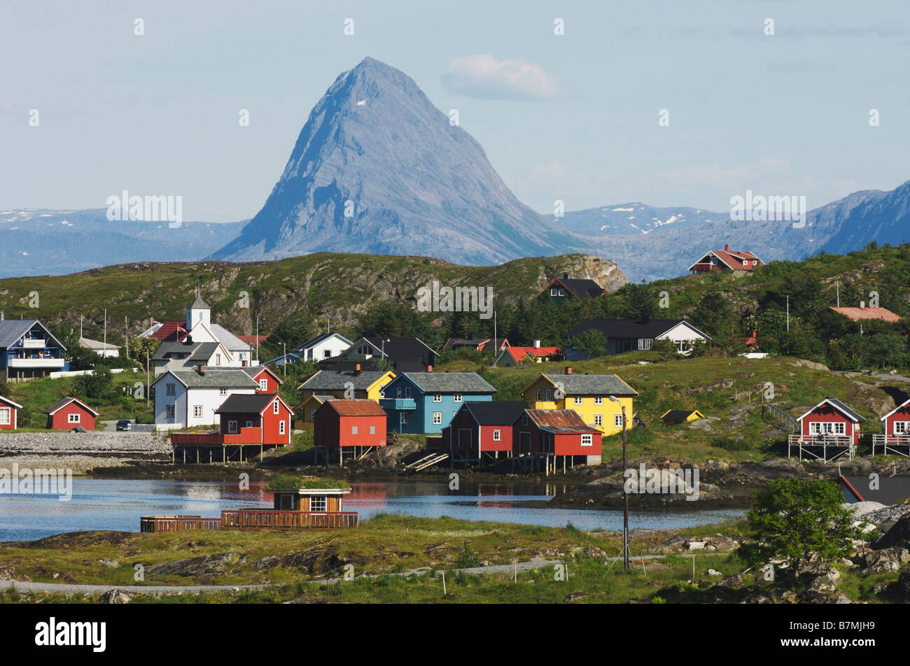 Norway Lovund Fishing village on coast Stock Photo - Alamy