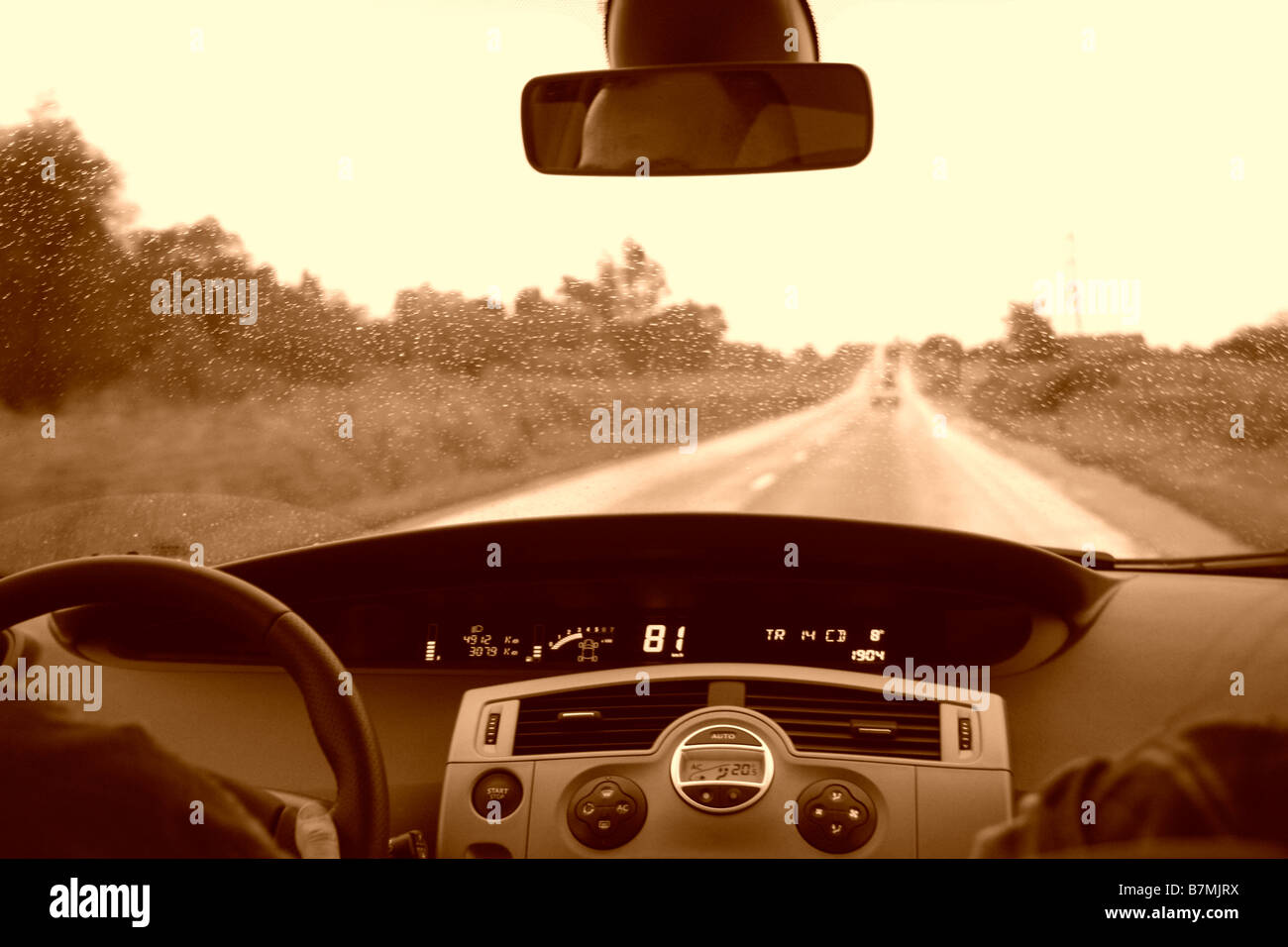 Street view from the car board Stock Photo - Alamy