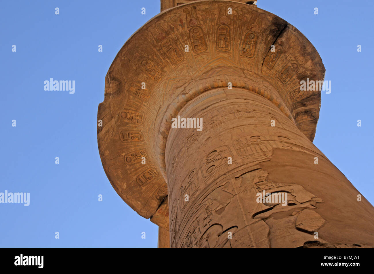 Lotus column at the Temple of Karnak in Egypt Stock Photo - Alamy