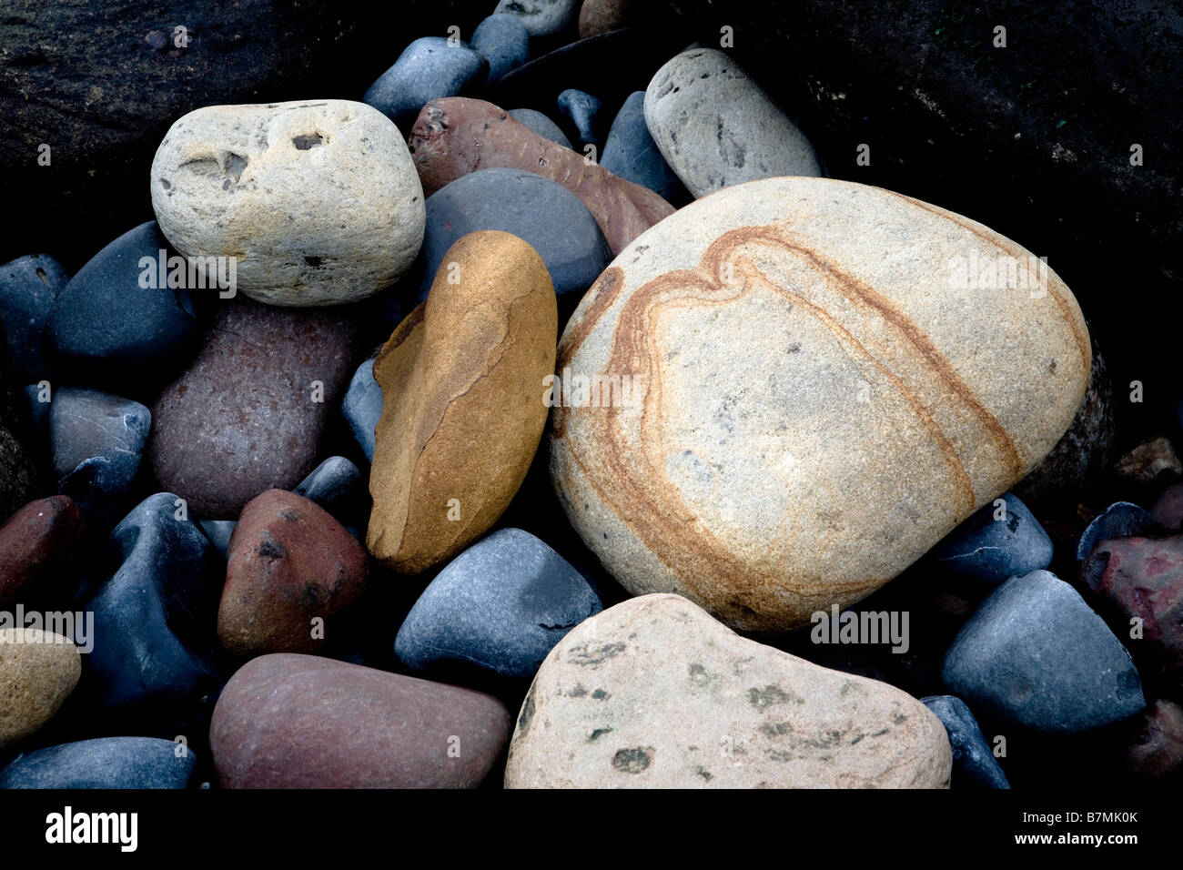 Erratic Boulders on the beach at Saltwick Bay North Yorkshire England ...