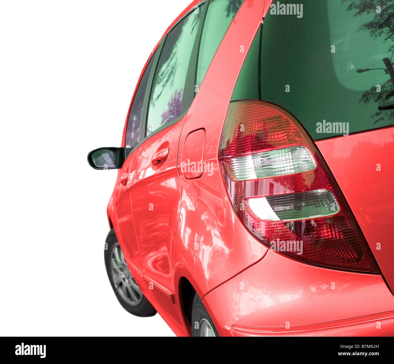 Car isolated on white Back view Stock Photo - Alamy