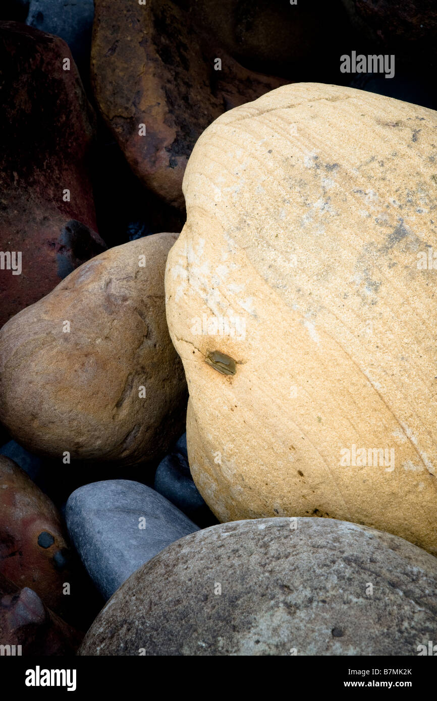 Erratic Boulders on the beach at Saltwick Bay North Yorkshire England ...