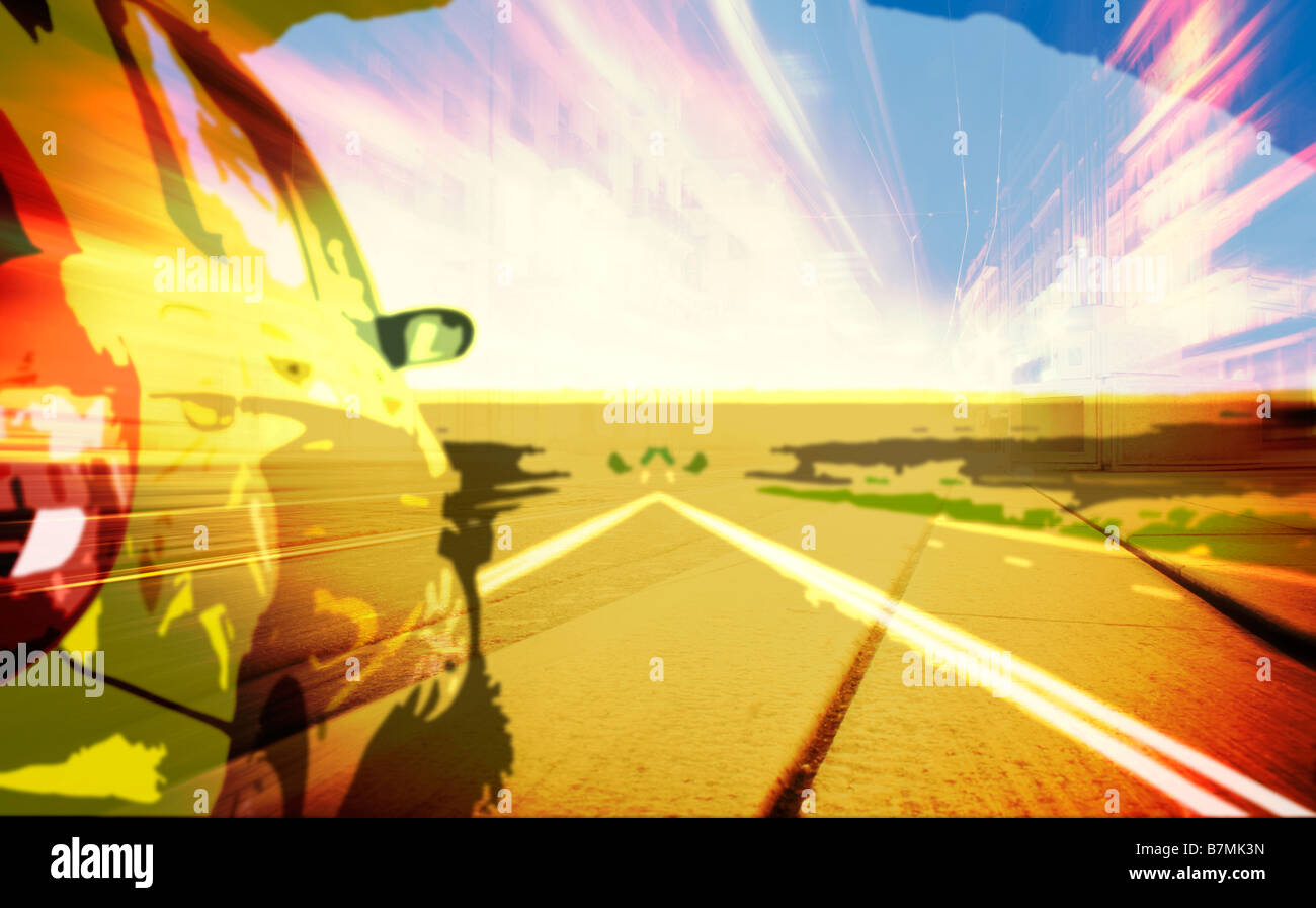 Car running on the highway Stock Photo - Alamy