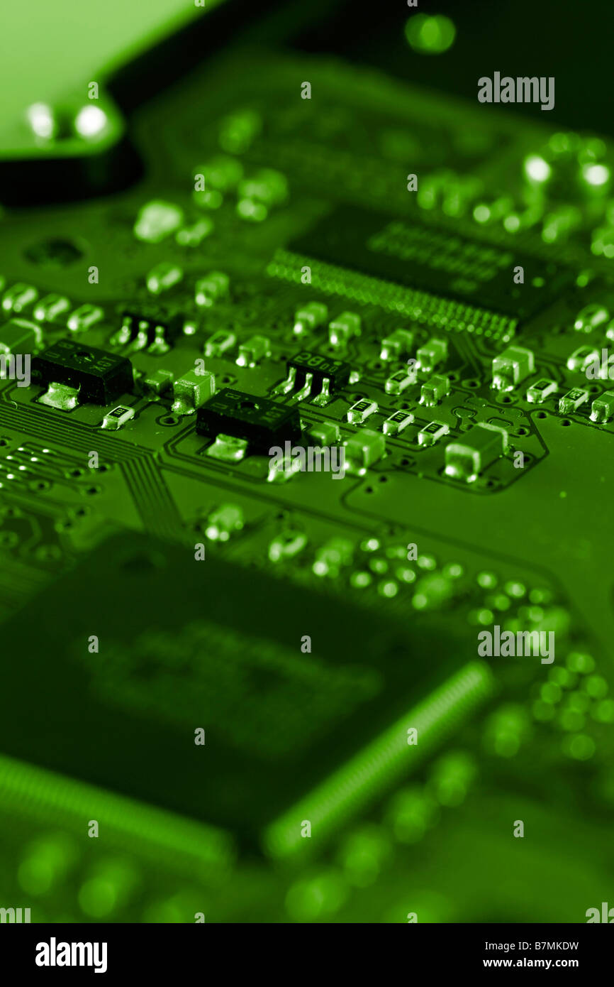 Electronic circuit board Macro photo Stock Photo - Alamy