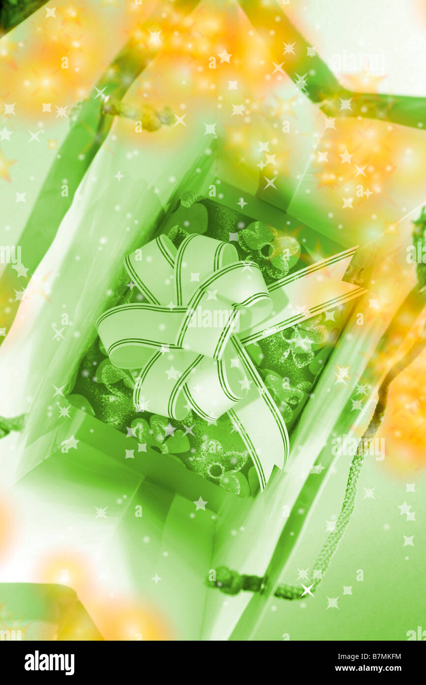 Close-up picture of a christmas present box Stock Photo - Alamy