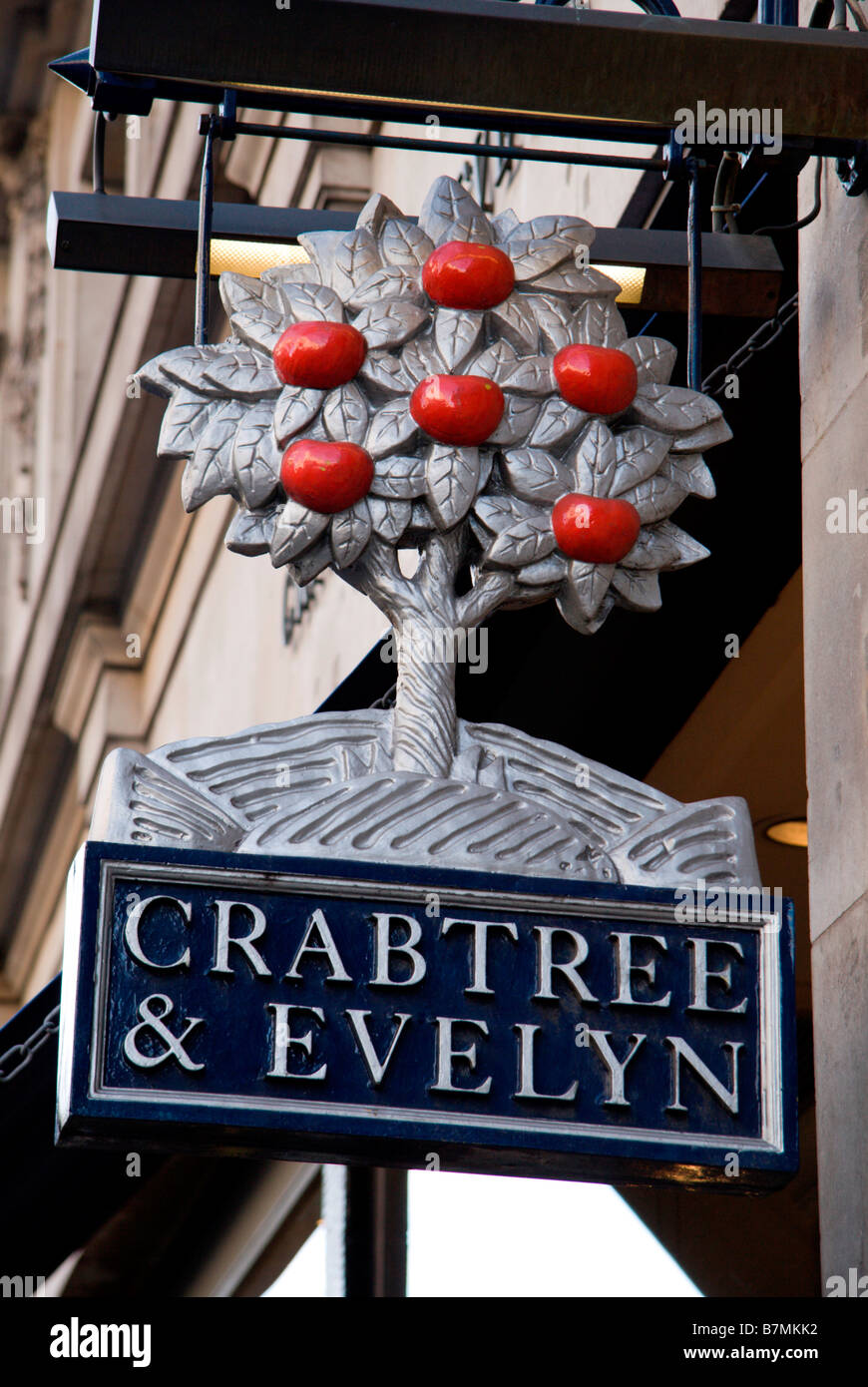 A shop sign for the Crabtree & Evelyn natural skin care products ...