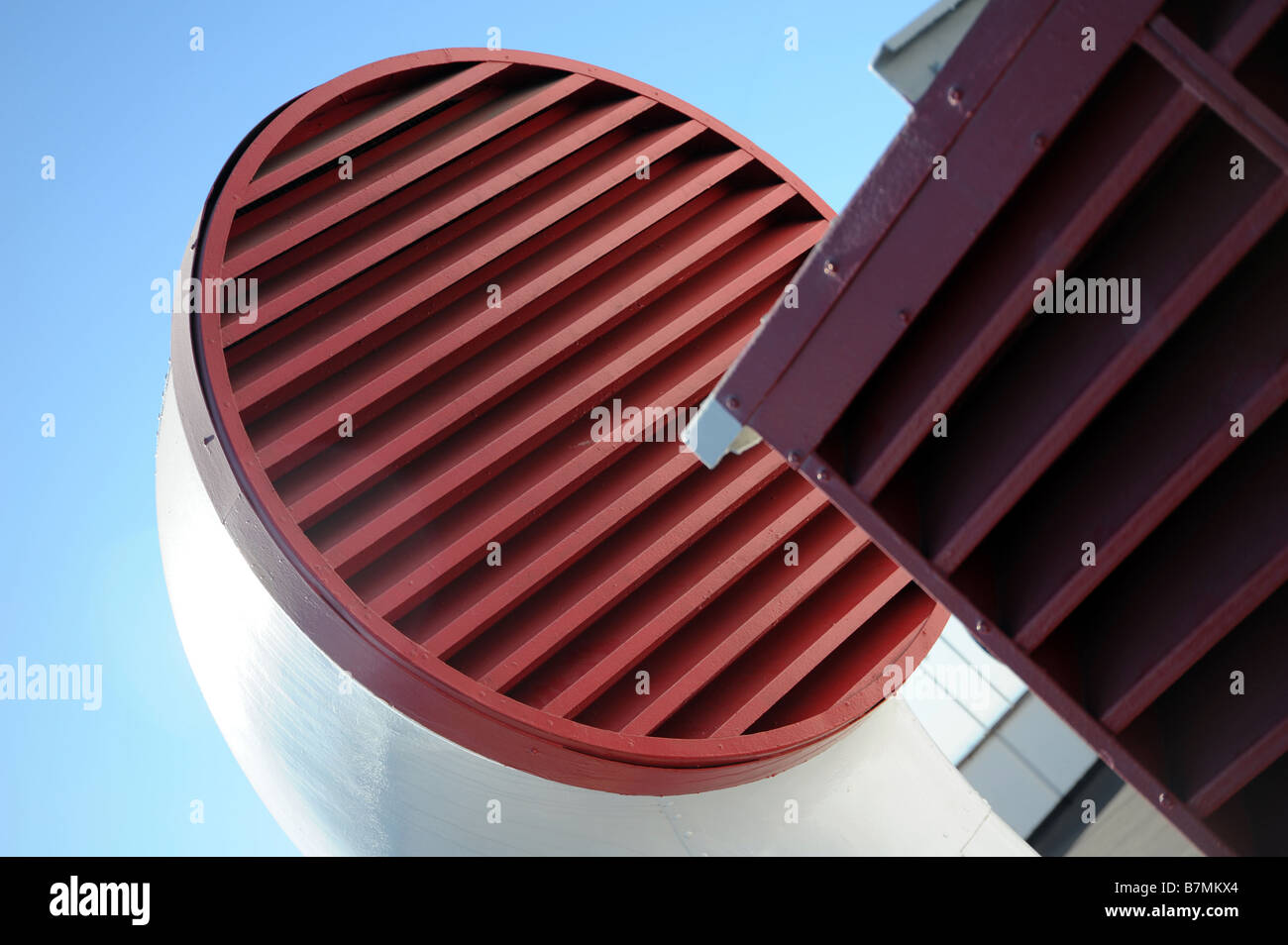 Queen Mary ocean liner from 1936 - detail of the air intakes of the ...