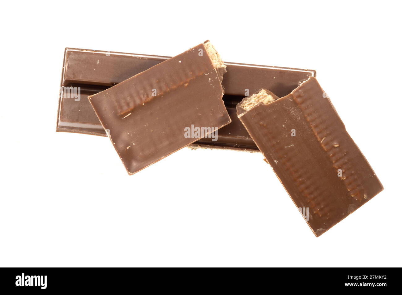 Four 4 chocolate covered wafer fingers Stock Photo - Alamy