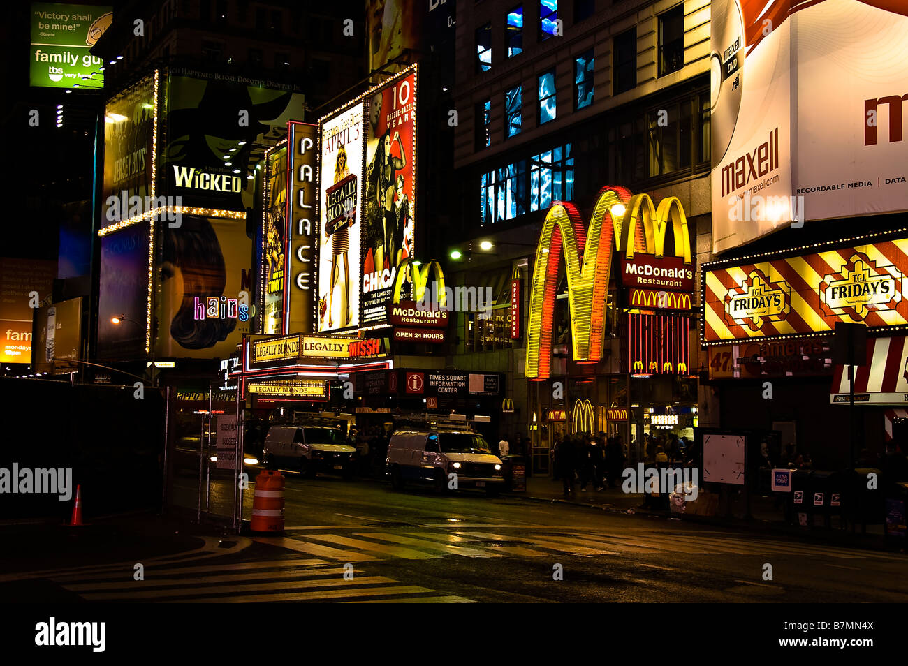 Bright Lights of Times Square in Mahanttan New York City New York USA ...