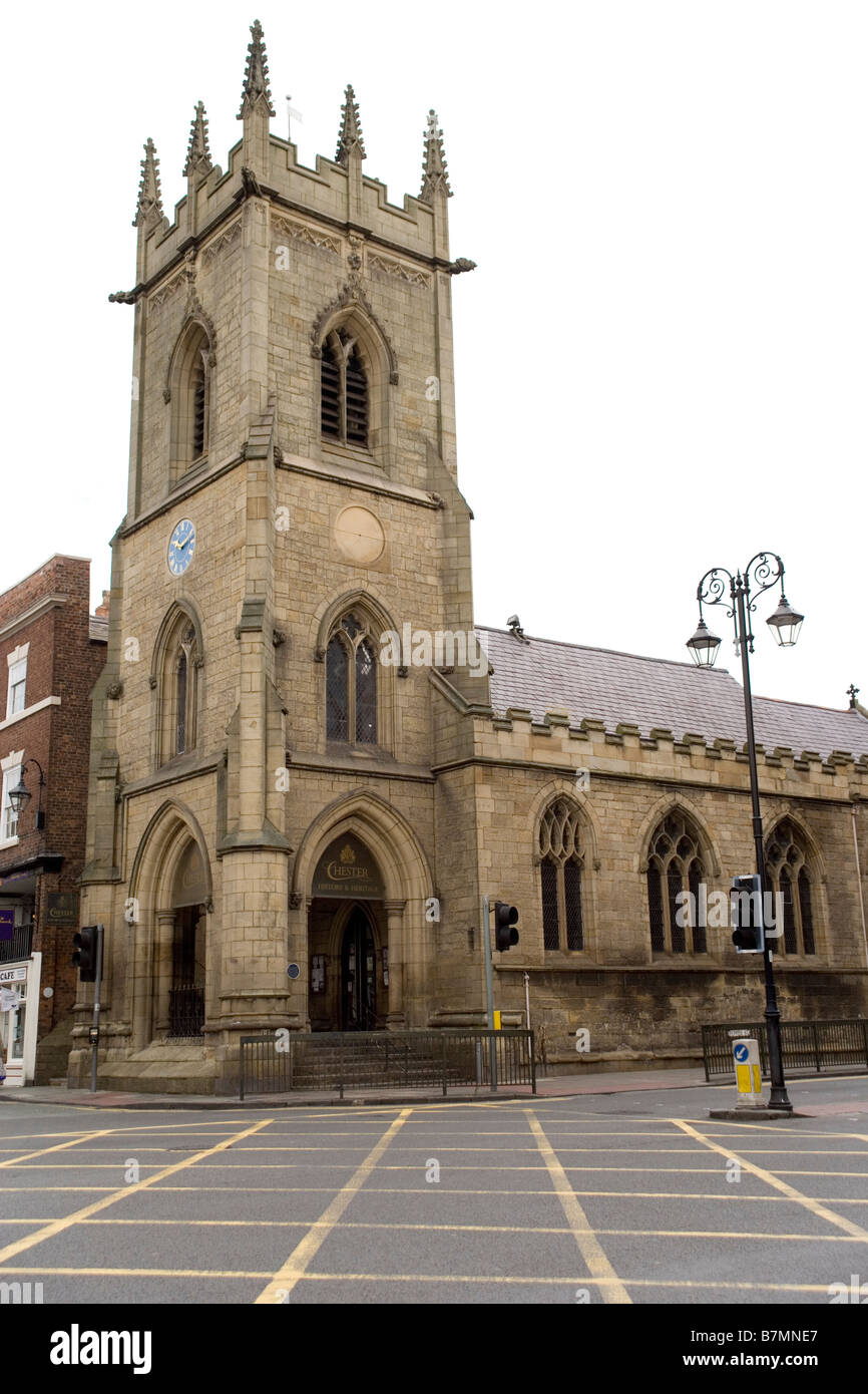 St Michael's Church in the centre of the old medieval city of Chester ...