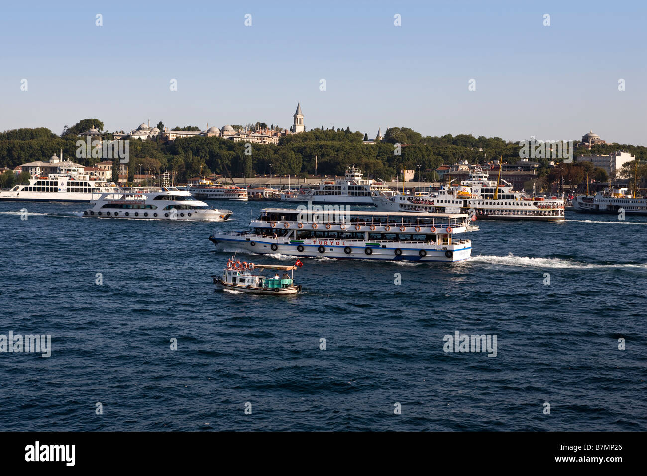 Ferries Crossing the Bosphorus Istanbul Turkey Stock Photo - Alamy