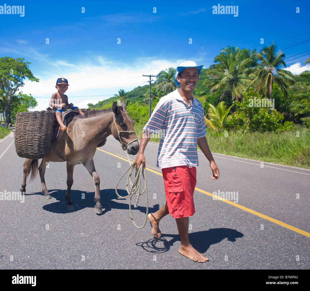 Man leading donkey hi-res stock photography and images - Alamy
