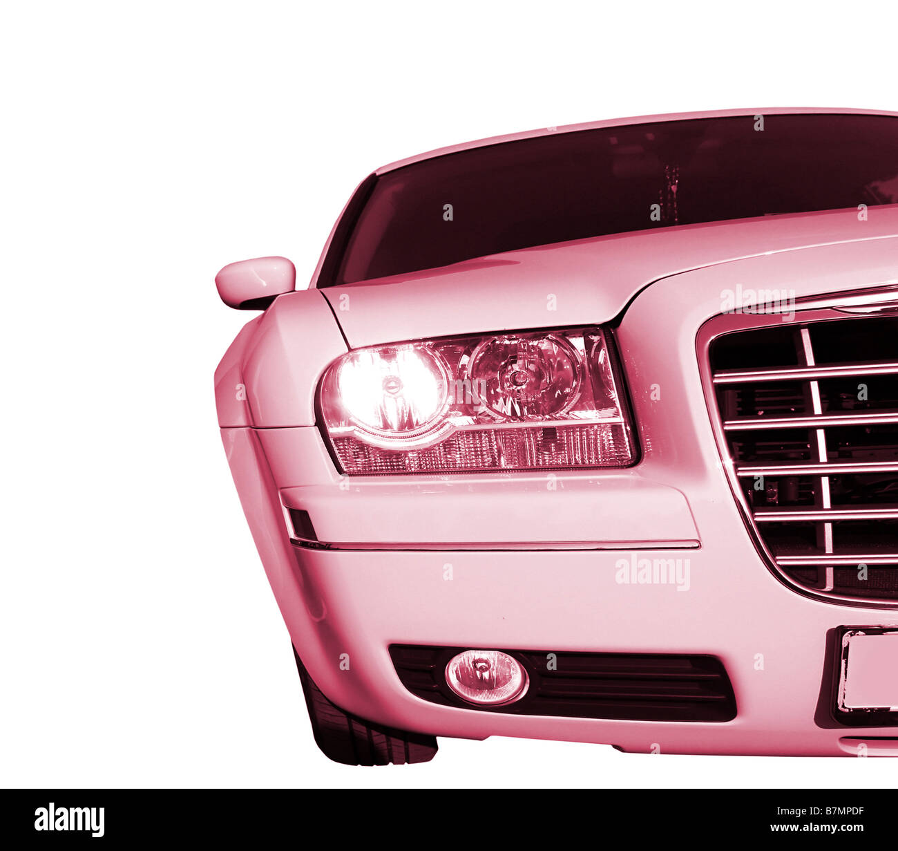 Car view from the front isolated on white Stock Photo - Alamy