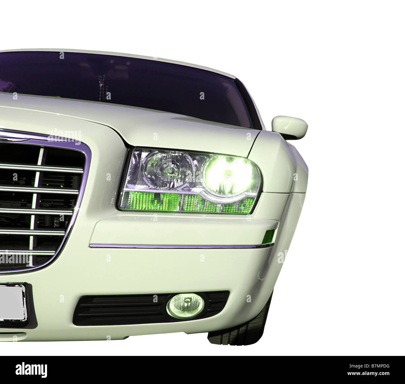 Car view from the front isolated on white Stock Photo - Alamy