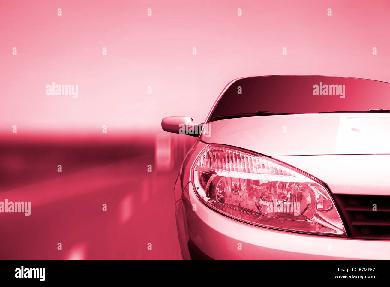 Car view from the front on the highway Stock Photo - Alamy