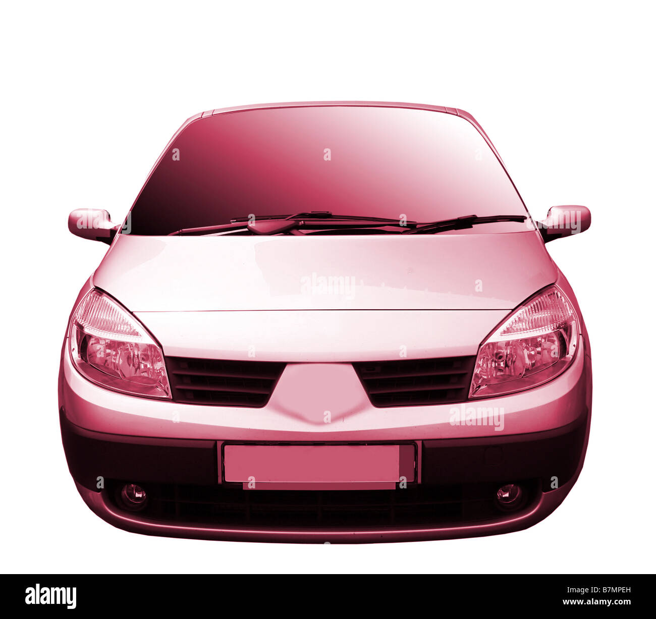 Car view from the front isolated on white Stock Photo - Alamy