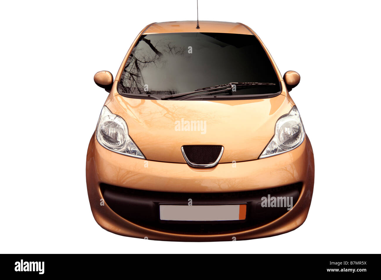 Car view from the front isolated on white Stock Photo - Alamy