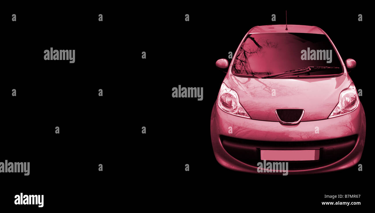 Car view from the front isolated on black Stock Photo - Alamy