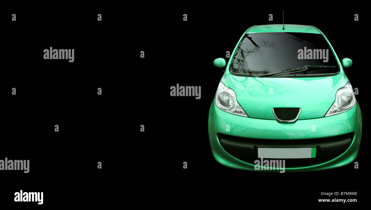 Car view from the front isolated on black Stock Photo - Alamy