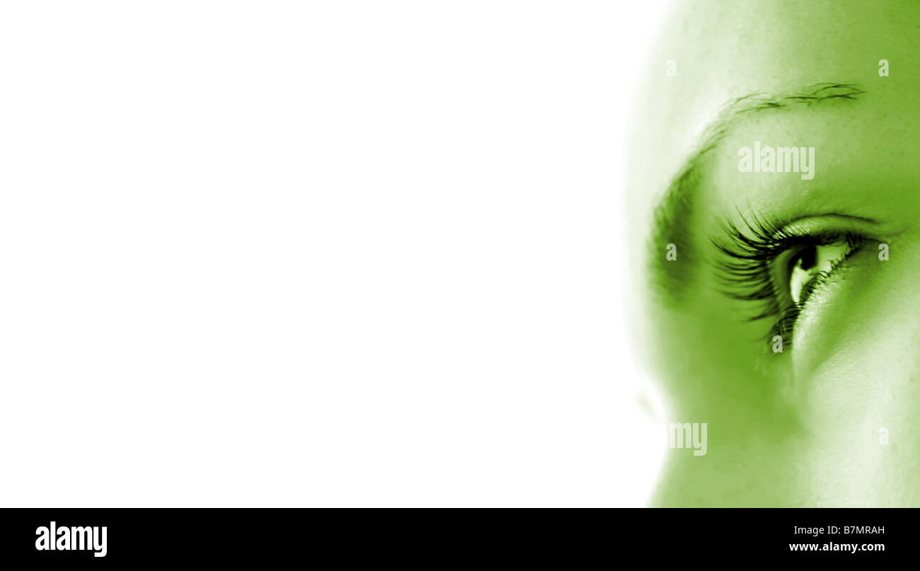 Women's eye - looking forward on white Stock Photo - Alamy