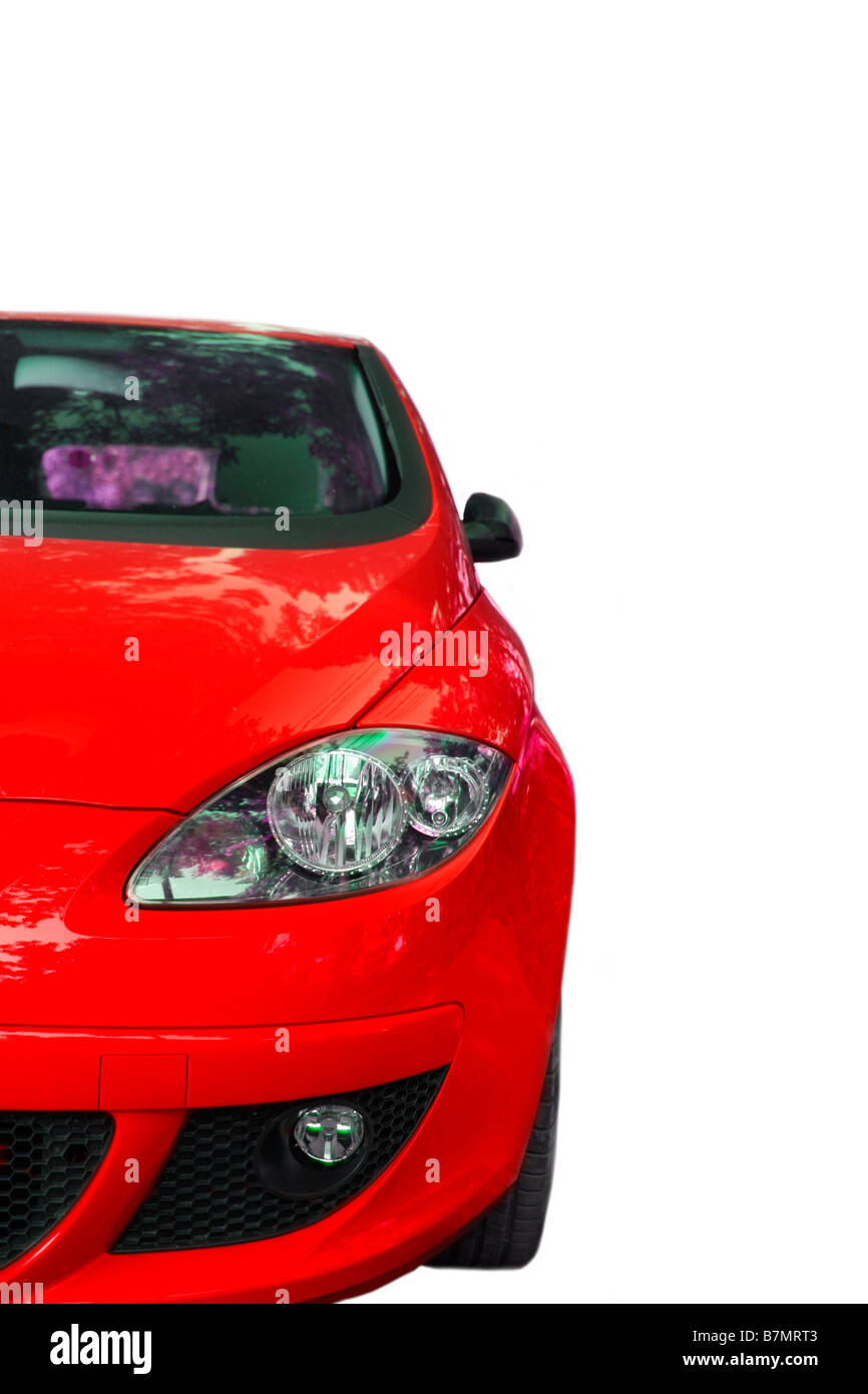 Image of a car viewed from the front isolated Stock Photo - Alamy