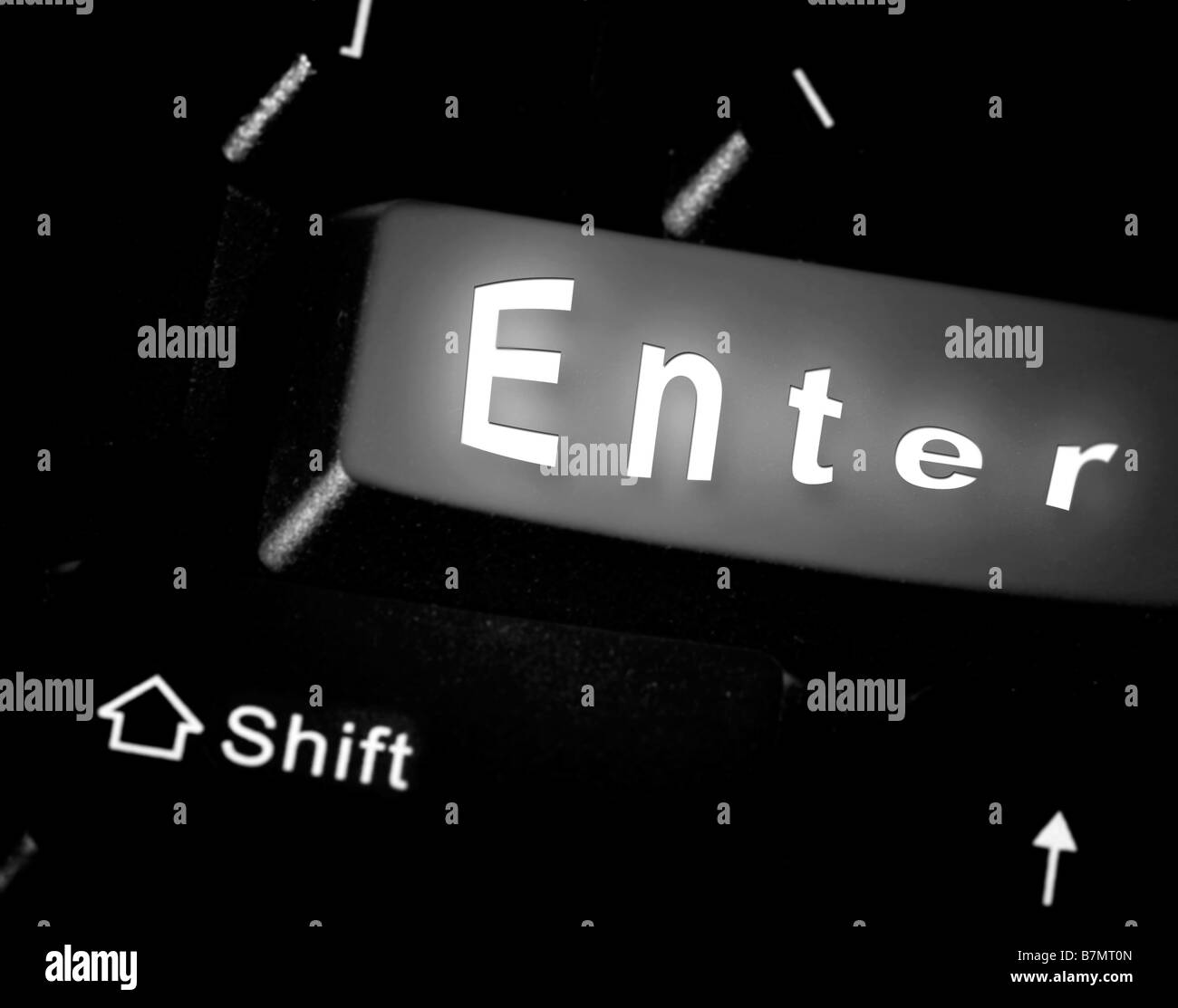 Close-up picture of a computer keyboard - pink key enter Stock Photo ...