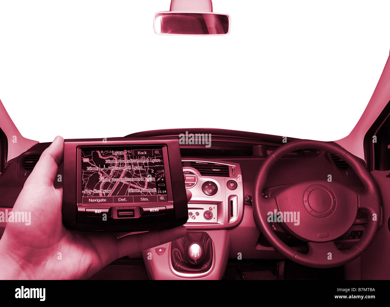 GPS Vehicle navigation system in a man hand Stock Photo - Alamy
