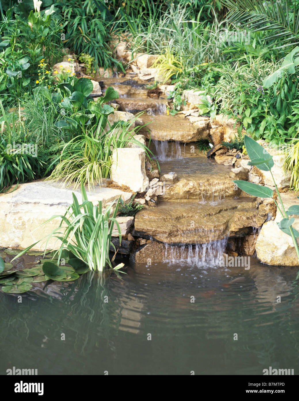 WATERFALL OVER NATURAL STONE Stock Photo - Alamy