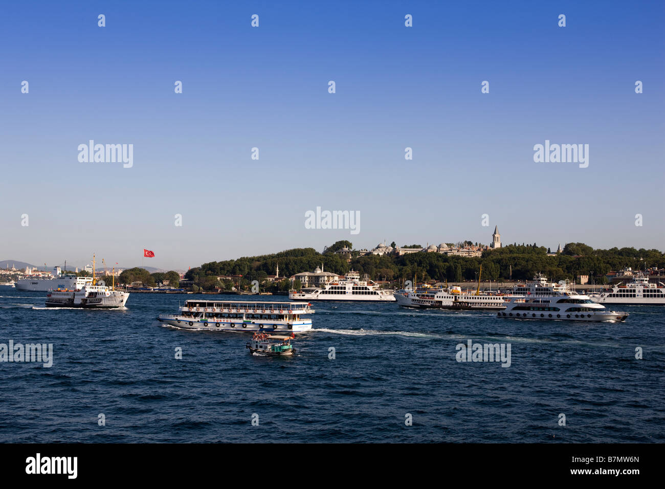 Ferries Crossing the Bosphorus Istanbul Turkey Stock Photo - Alamy