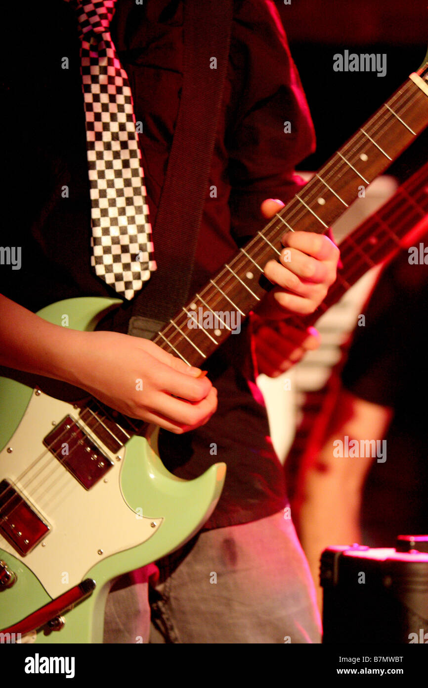 Electric guitar player Stock Photo - Alamy