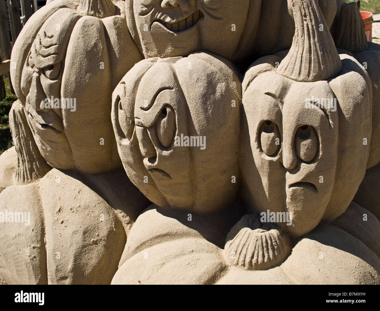 Pumpkin sand sculptures are on a display at Connecticut Woodstock Fair ...