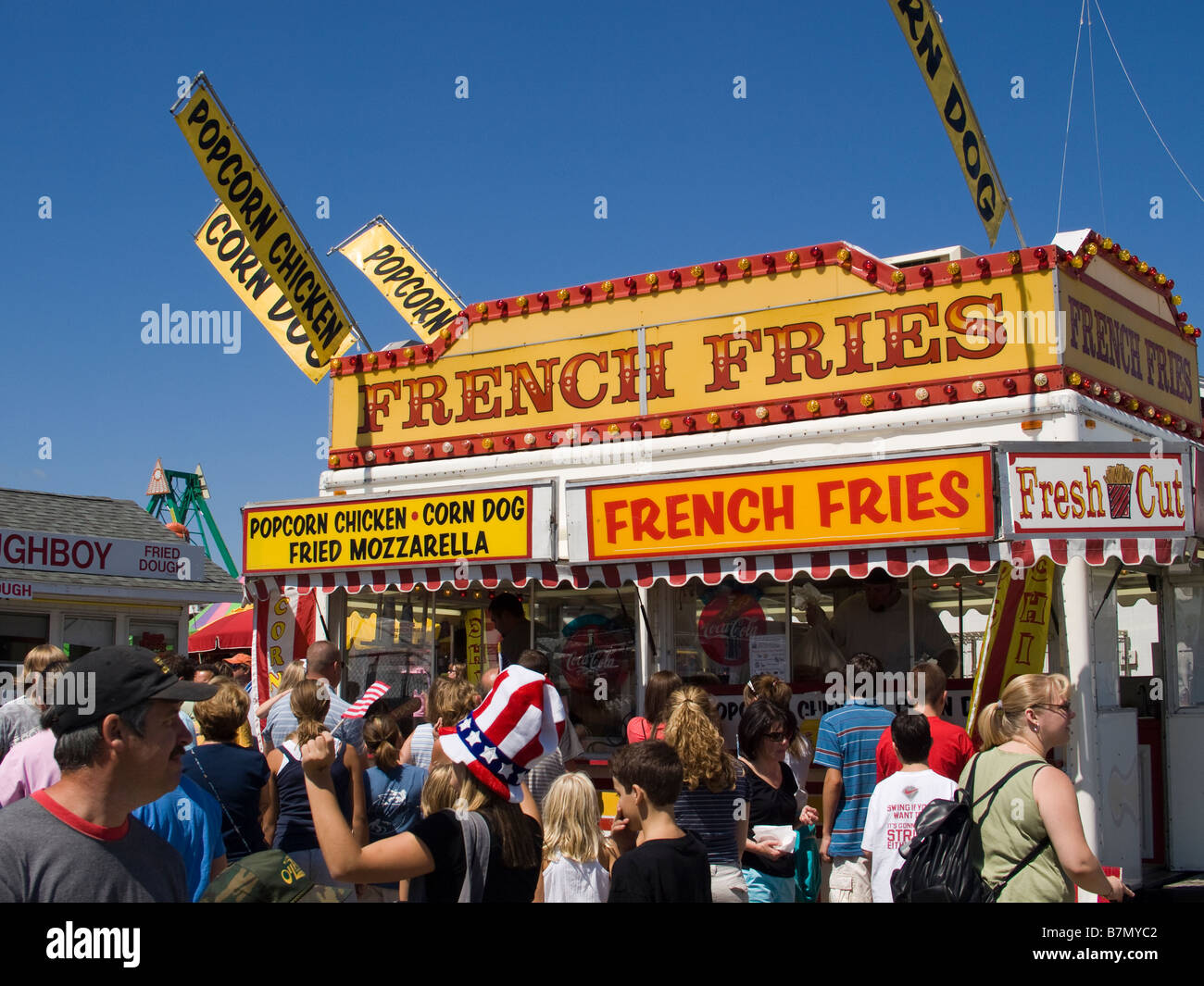 Fastfood stand serves fresh cut french fries at Connecticut Woodstock ...