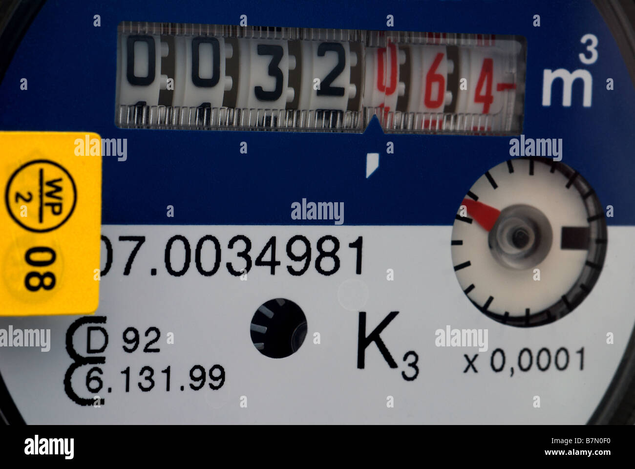 Domestic water meter inside a bathroom of an apartment, Leichlingen ...