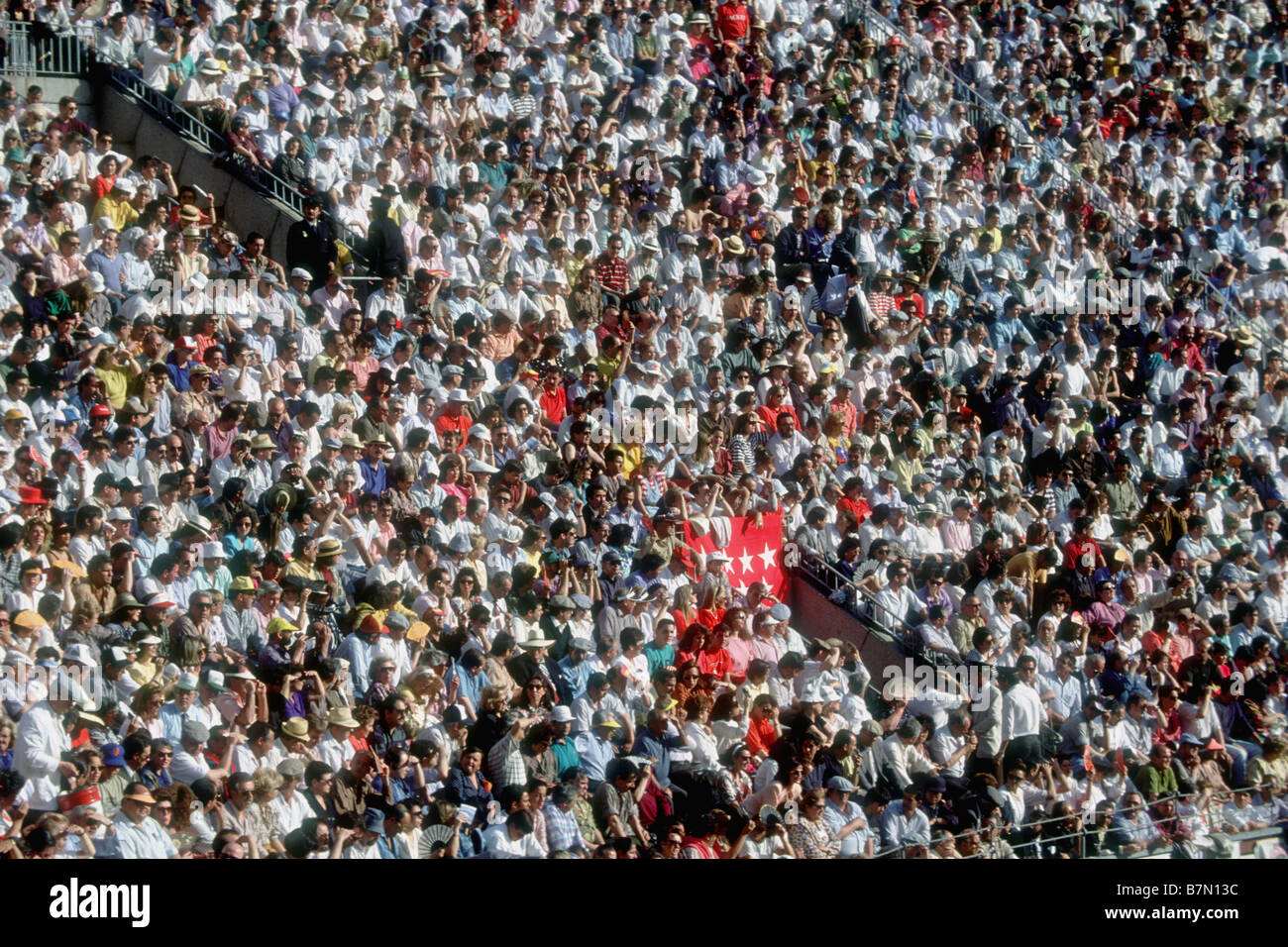 Crowd in bullfighting arena, Madrid, Spain Stock Photo - Alamy