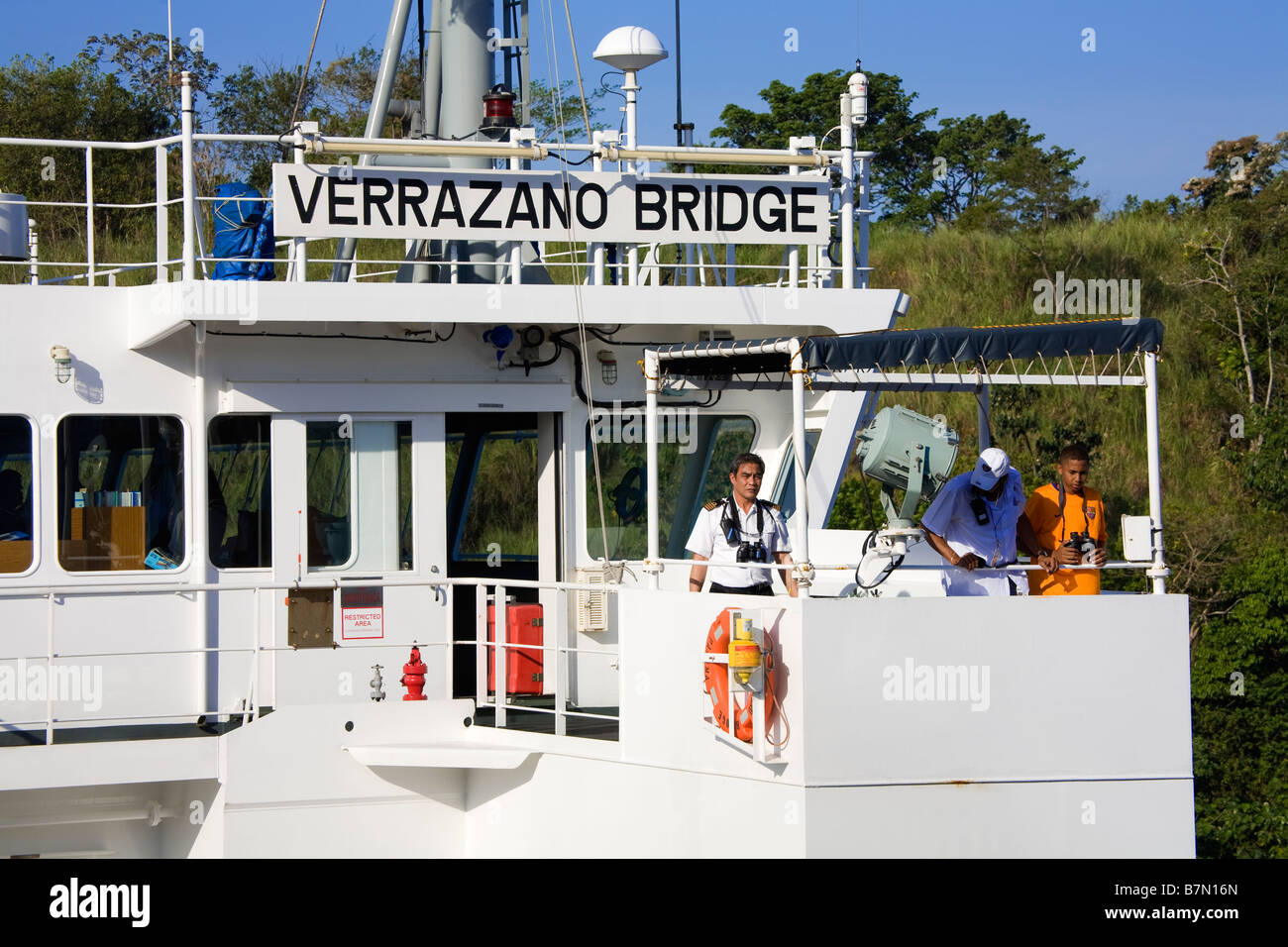 Bridge of Container Ship in Miraflores Locks Panama Canal Panama ...