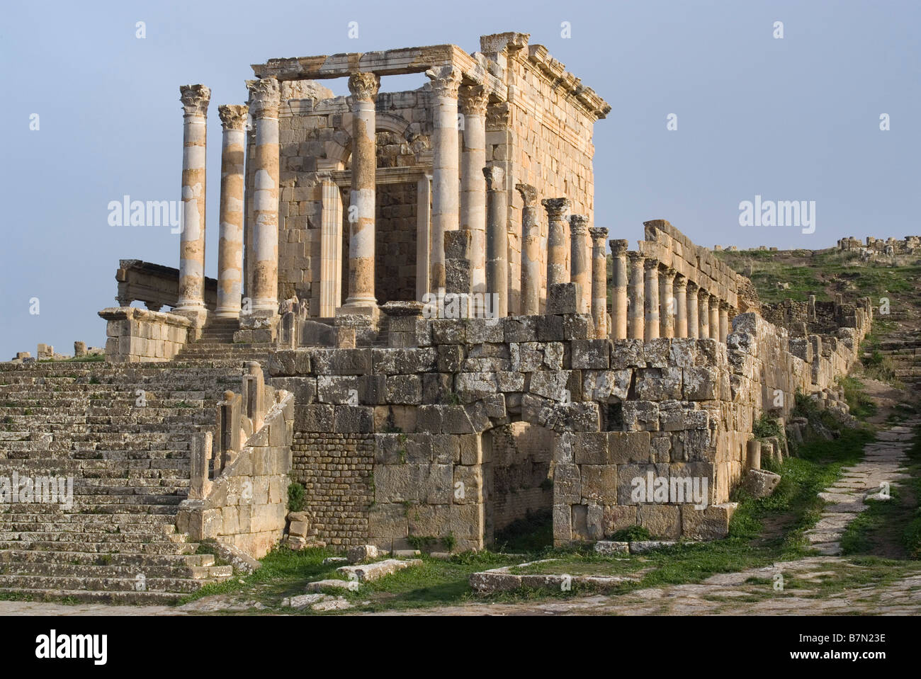 Temple of Septimius Severus Roman site of Djemila Algeria Stock Photo ...