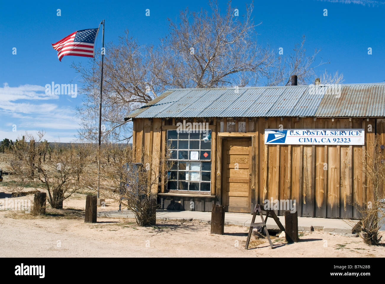 Backwater post office in the Mojave Desert Cima California USA Stock ...