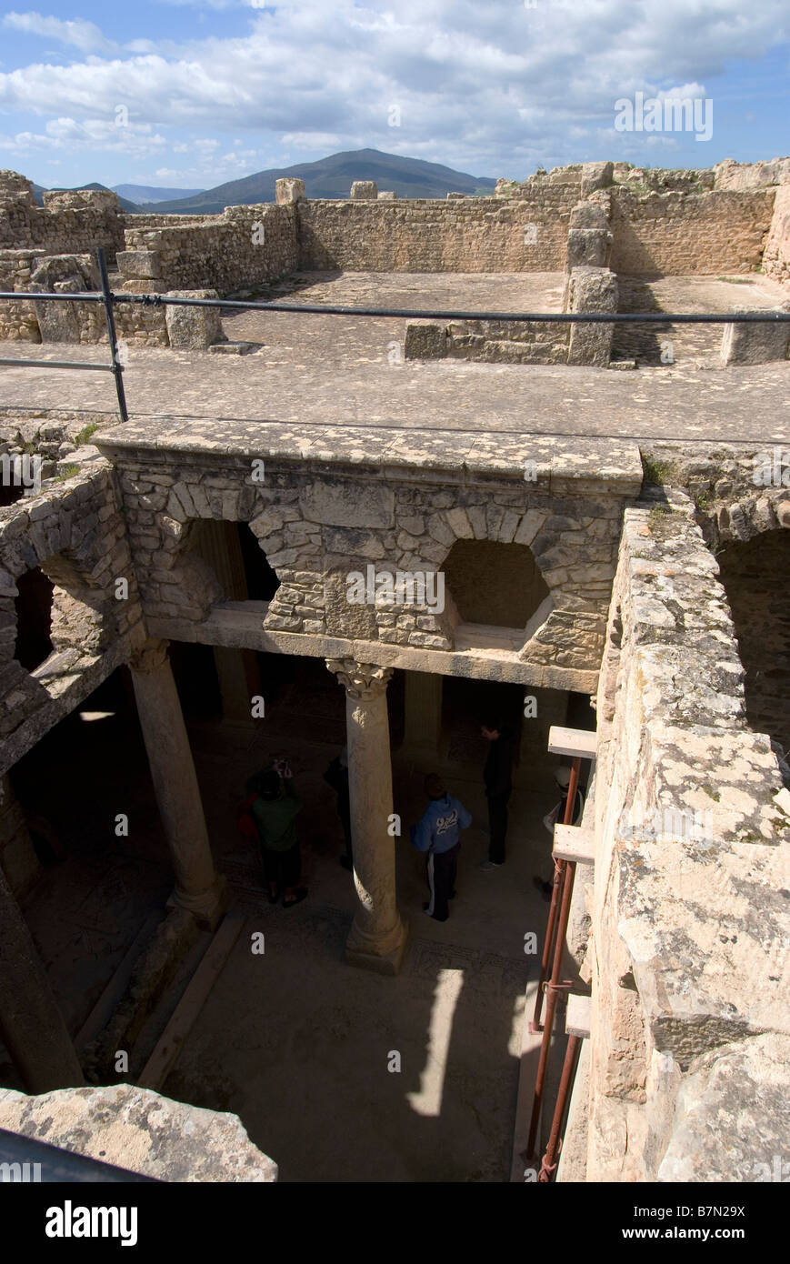 Underground House of the Hunt Roman ruin of Bulla Regia Tunisia Stock ...