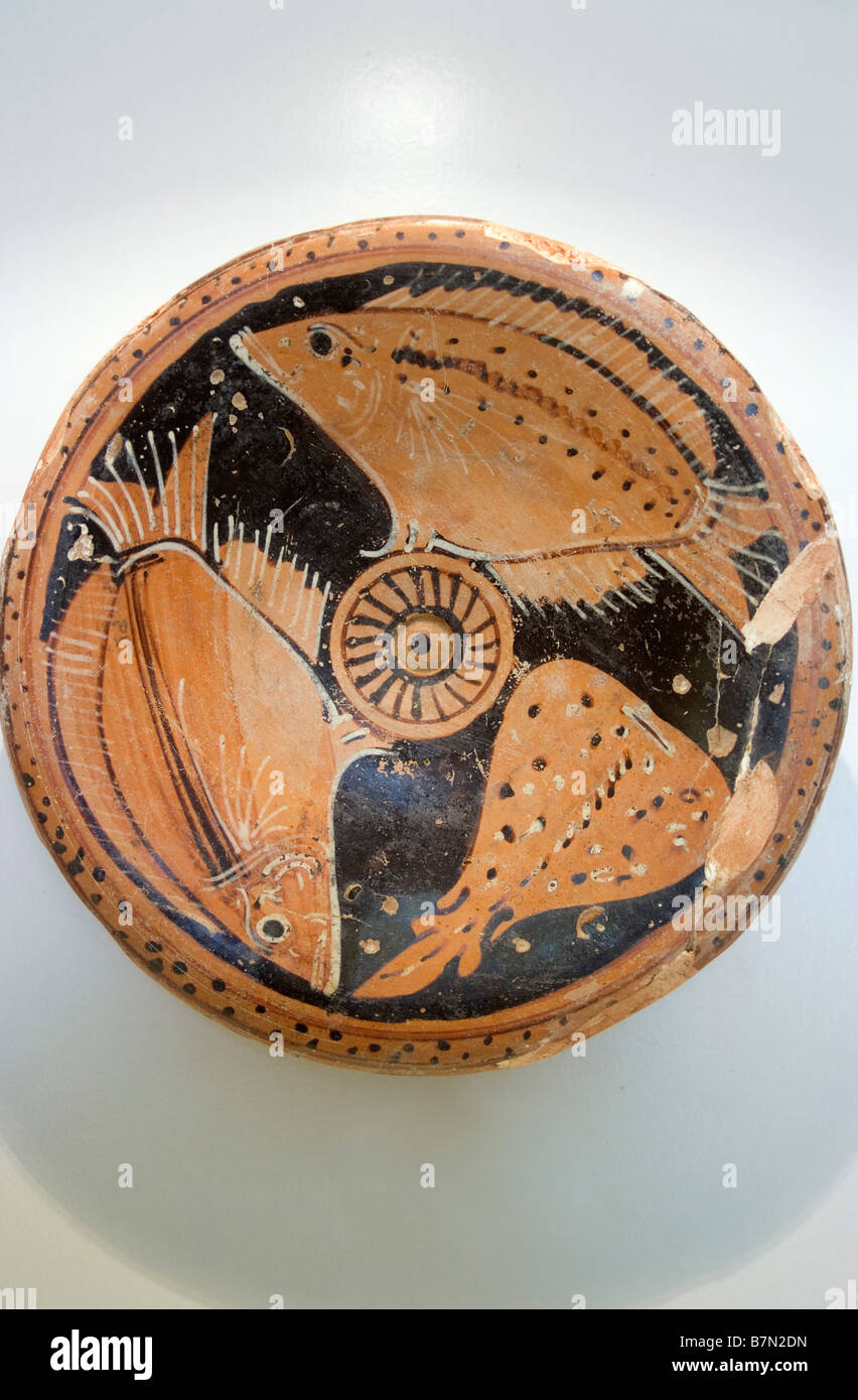 Plate decorated with fish 5th 4th century BC Museum Punic site of ...