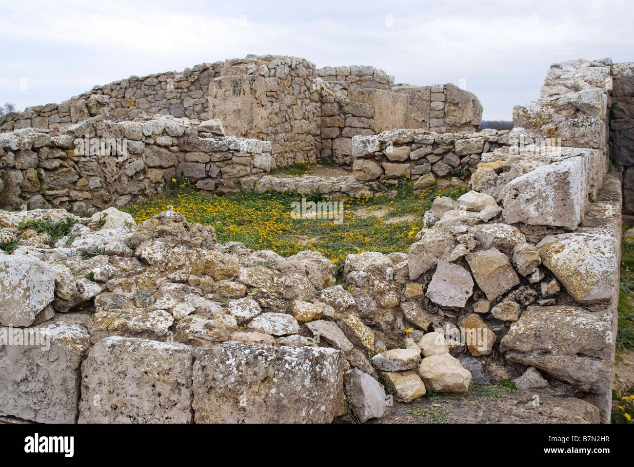 House ruins at Punic Kerkouane UNESCO Heritage site Tunisia Stock Photo ...