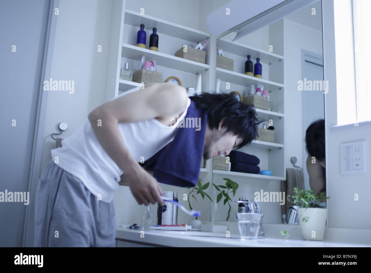 Man Getting Ready in the Morning Stock Photo - Alamy