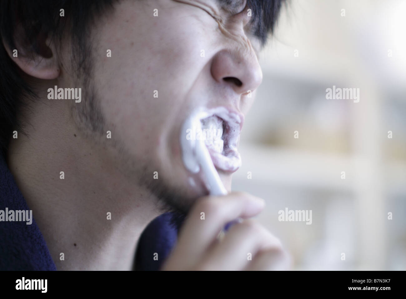 Man Brushing Teeth Stock Photo - Alamy