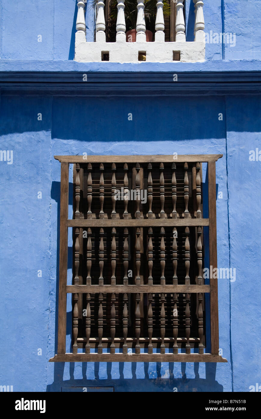 Blue House in Old Walled City District Cartagena City Bolivar State ...