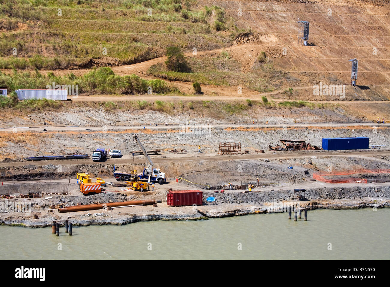 Gaillard Cut Widening Project Panama Canal Panama Central America Stock ...