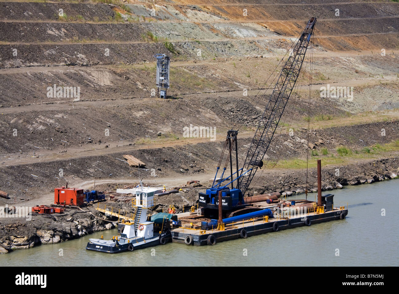 Gaillard Cut Widening Project Panama Canal Panama Central America Stock ...
