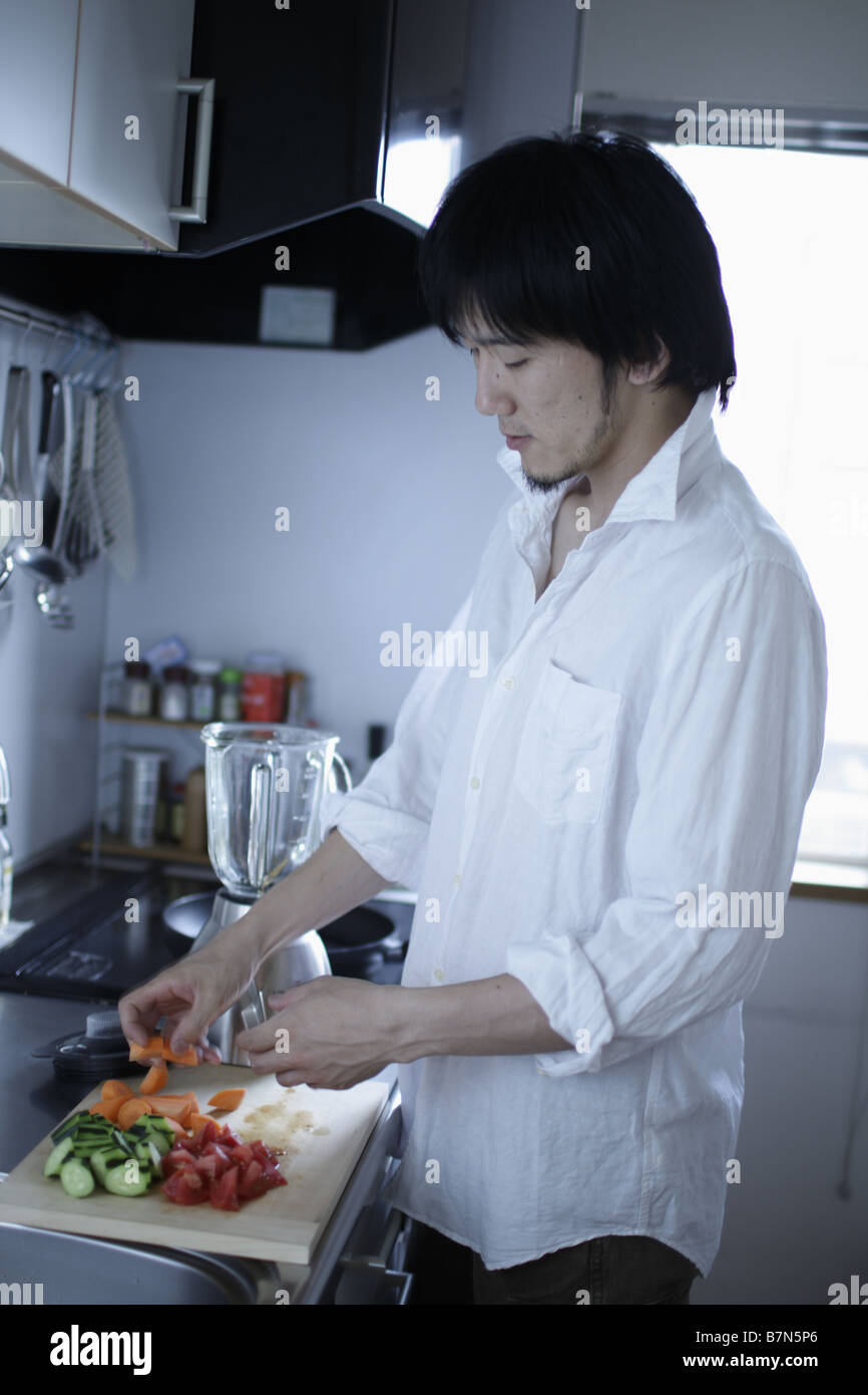 Man in Kitchen Stock Photo - Alamy