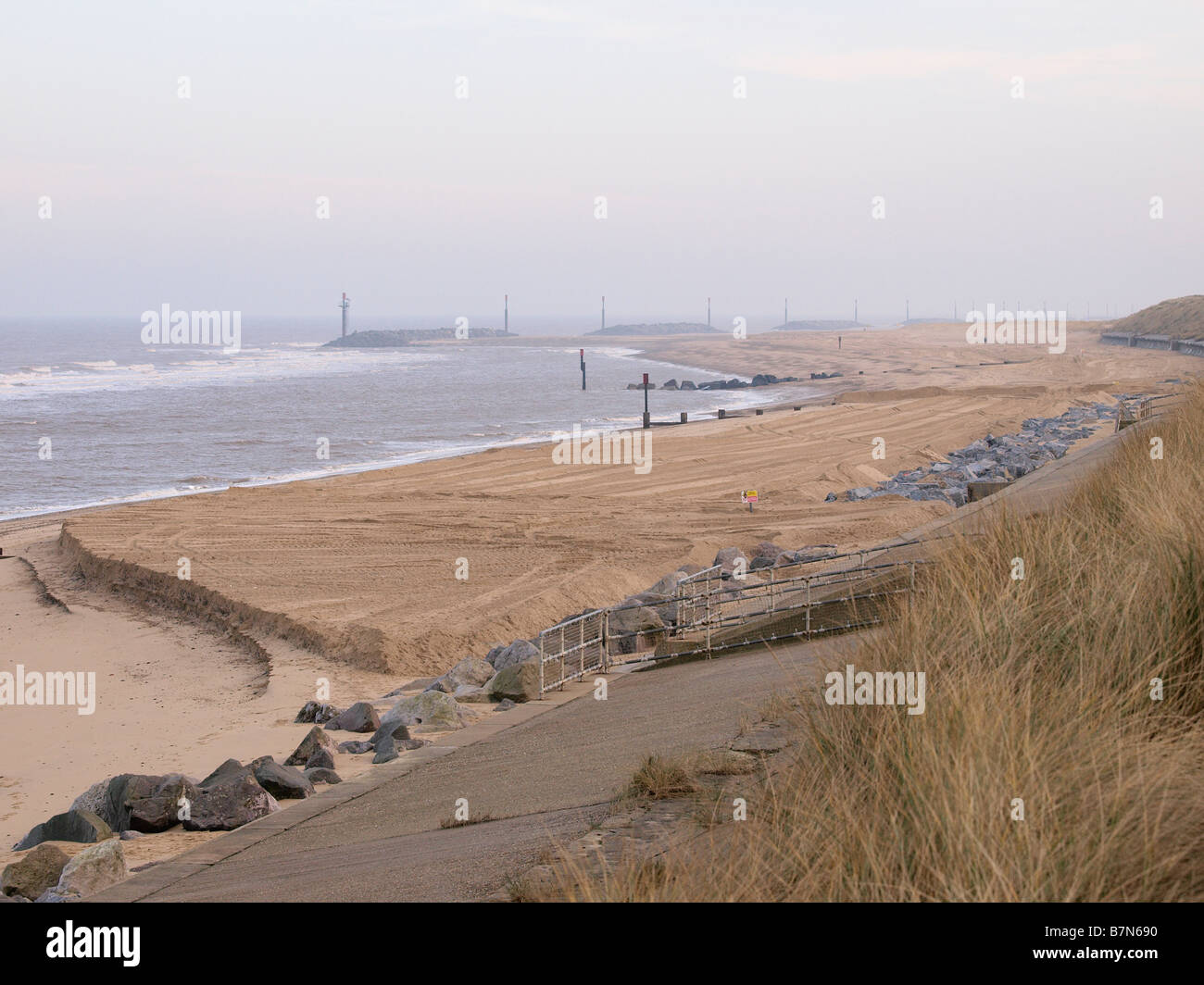 SEA DEFENCES AT ECCLES ON SEA NORFOLK EAST ANGLIA ENGLAND UK Stock ...