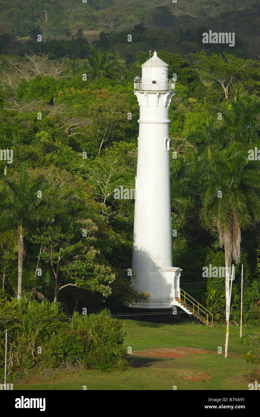 Lighthouse near Gatun Locks Panama Canal Panama Central America Stock ...