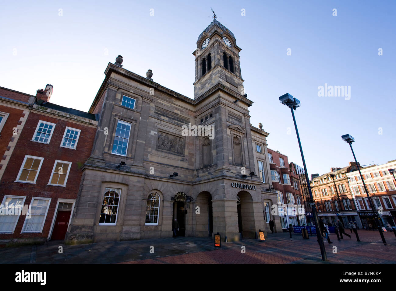 Derby Guildhall Building, the centrepiece of the Market Square, Derby ...